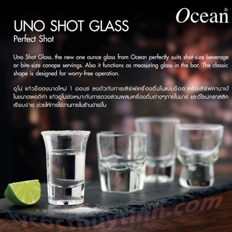 Ly Rượu Thủy Tinh Uno Shot – P02910 – 35ml chính hãng Ocean